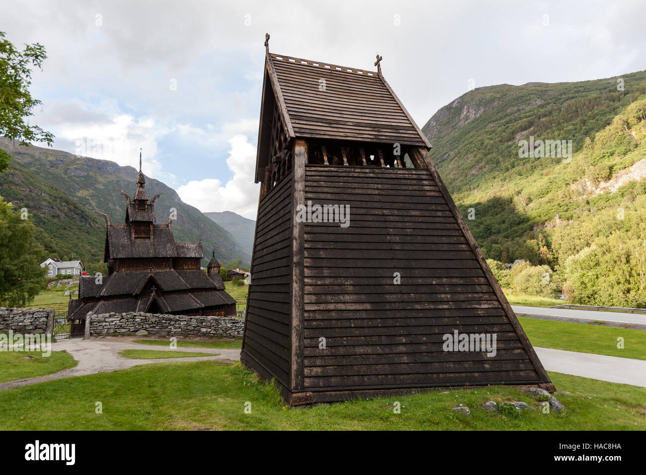 Borgund Stave Church and Bell Tower, Borgund, Lærdal, Sogn og Fjordane ...