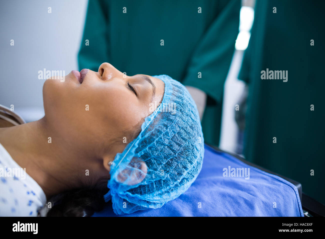 Patient lying on operation bed Stock Photo - Alamy