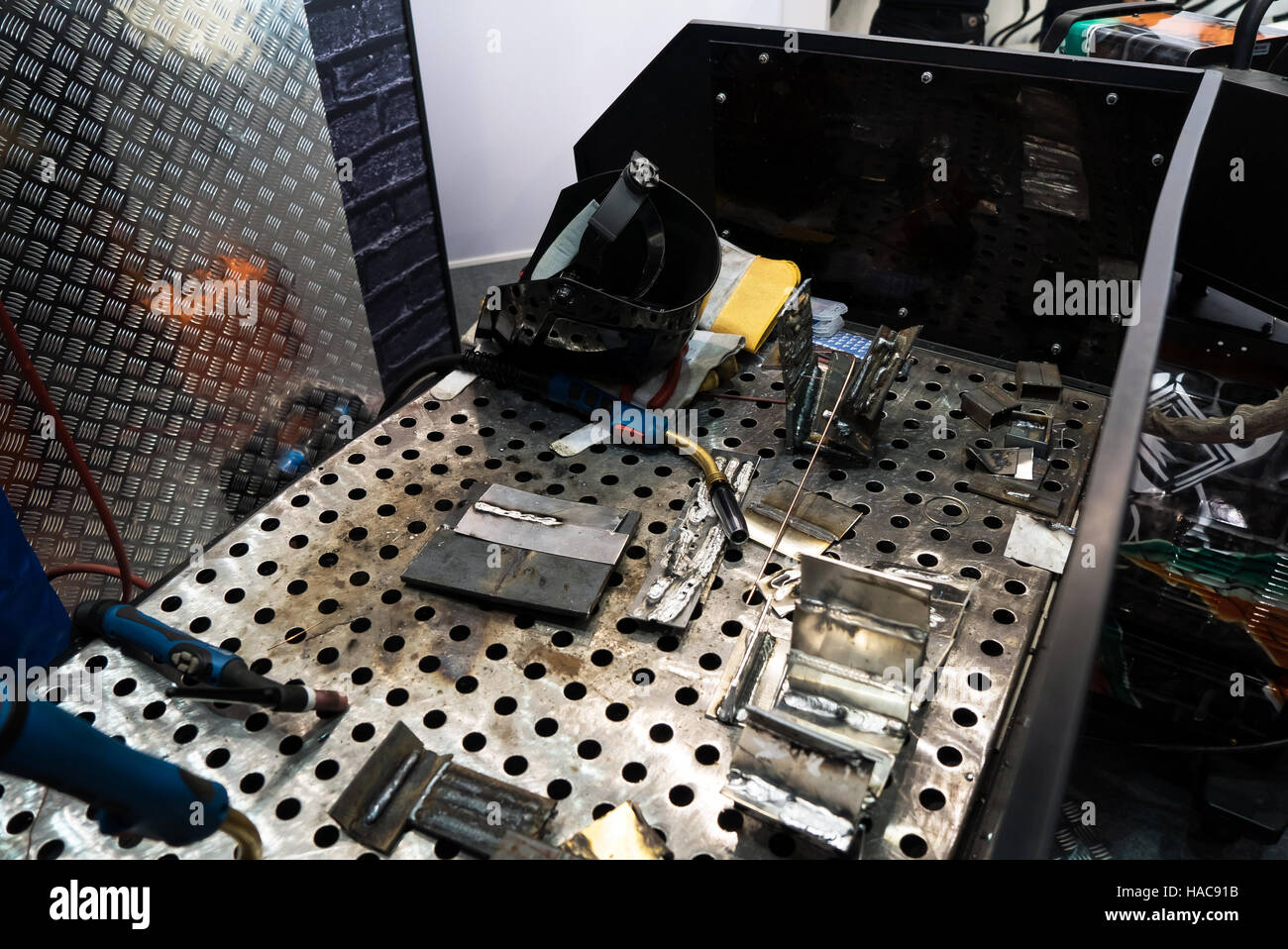 Welding working place Stock Photo - Alamy