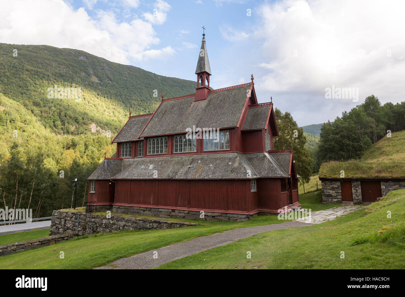 Modern Borgund Stave Church, Borgund, Lærdal, Sogn og Fjordane, Norway ...