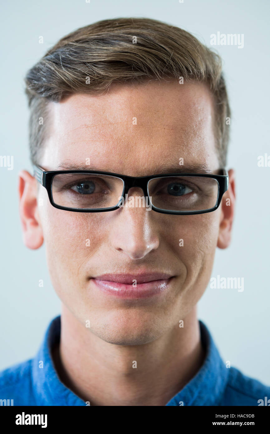 Close-up of man in spectacles Stock Photo - Alamy