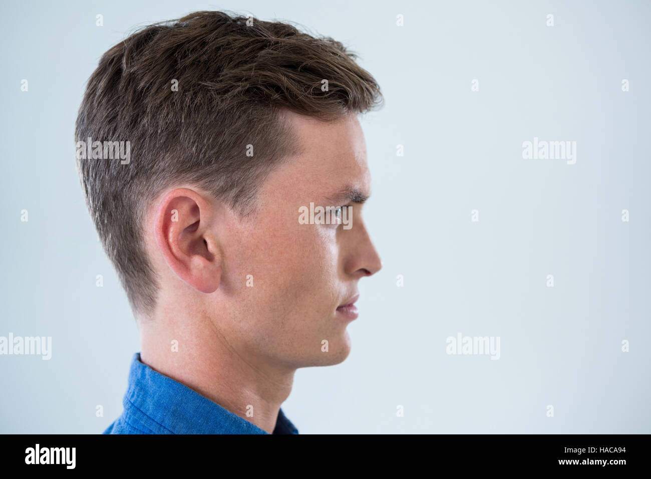 Side view of man Stock Photo - Alamy
