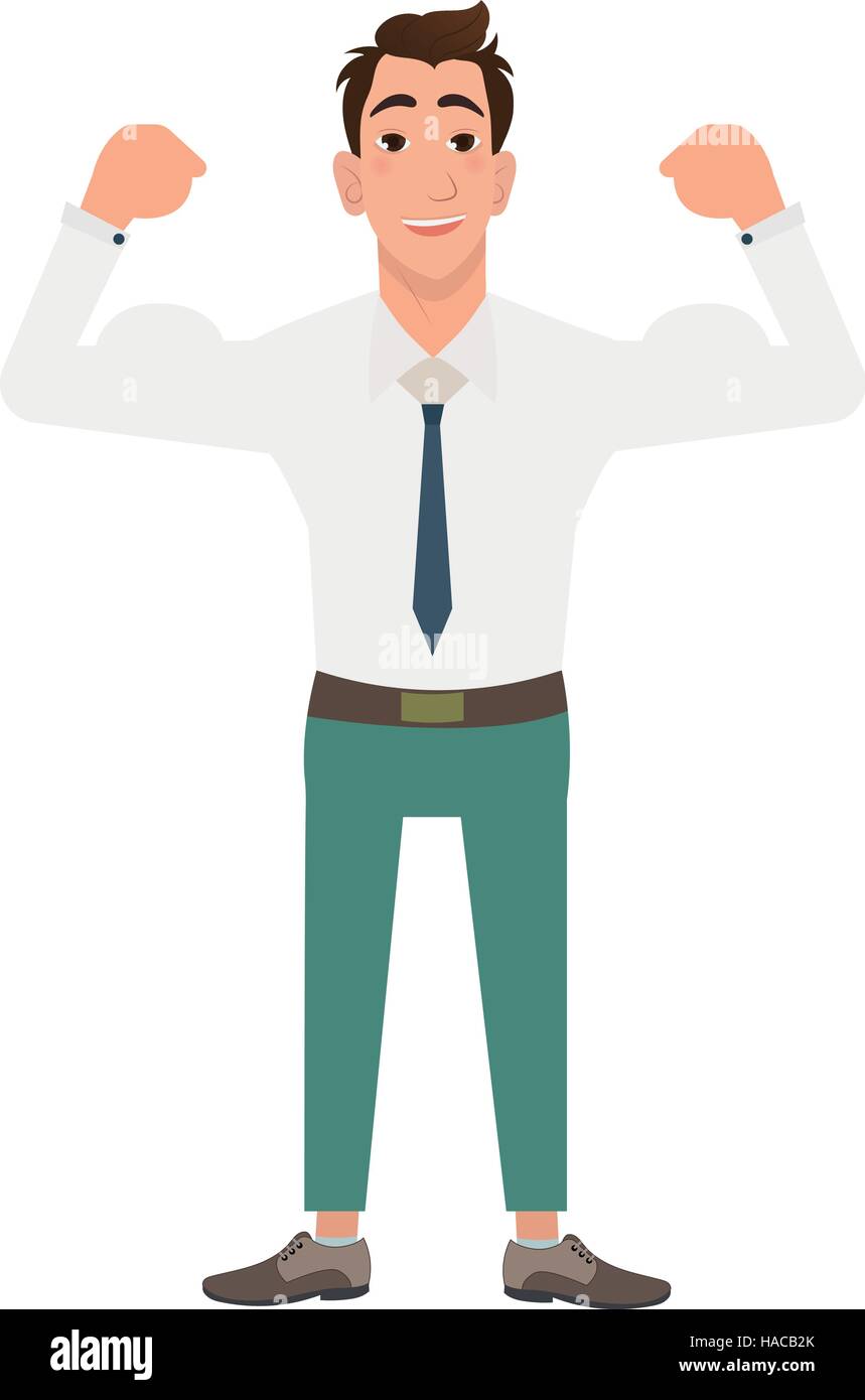Illustration of businessman feels strong Stock Vector Image & Art - Alamy
