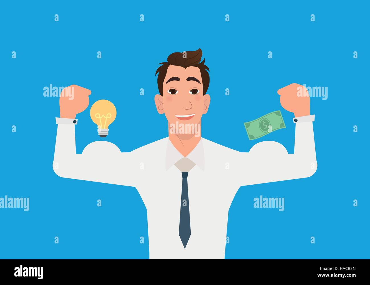 Businessman muscle arm with money Stock Vector Image & Art - Alamy