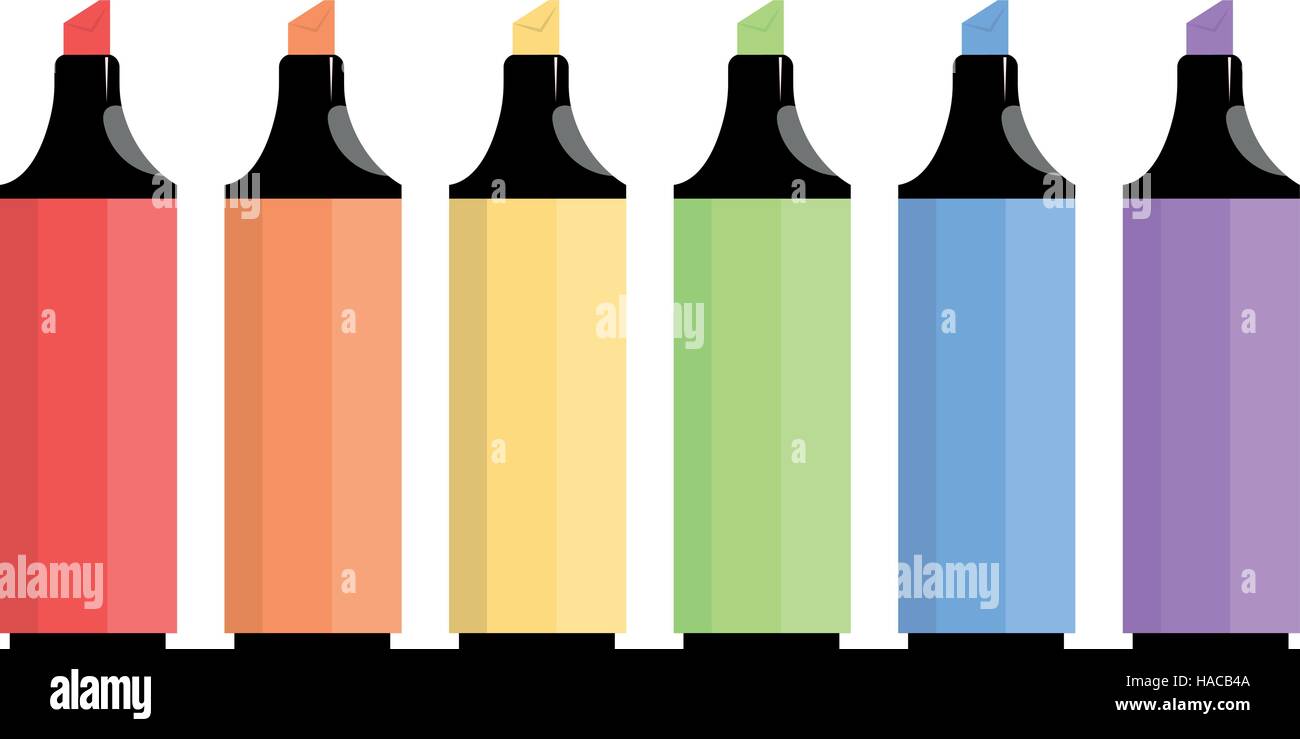 Colorful markers isolated Stock Vector Image & Art - Alamy