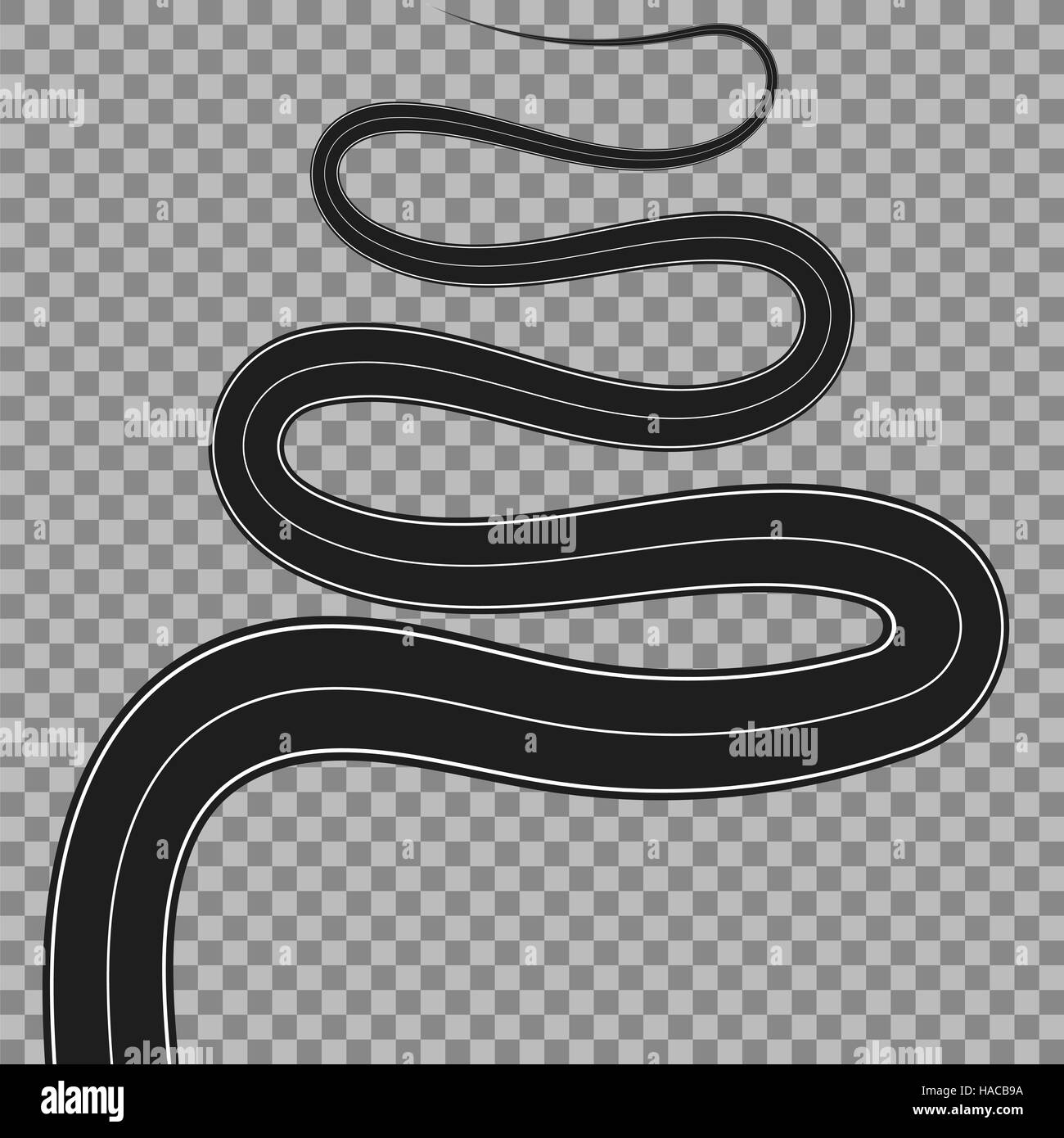 Curved Road. Highway with White Marking Stock Photo - Alamy