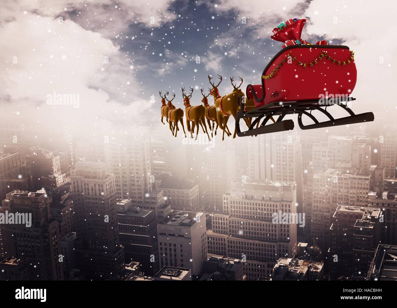 Reindeer sleigh hi-res stock photography and images - Alamy