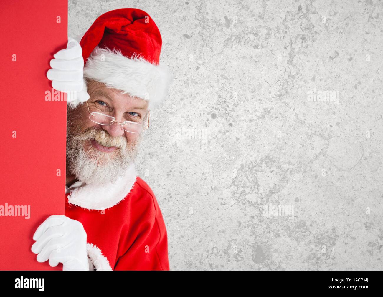Merry santa claus behind hi-res stock photography and images - Alamy