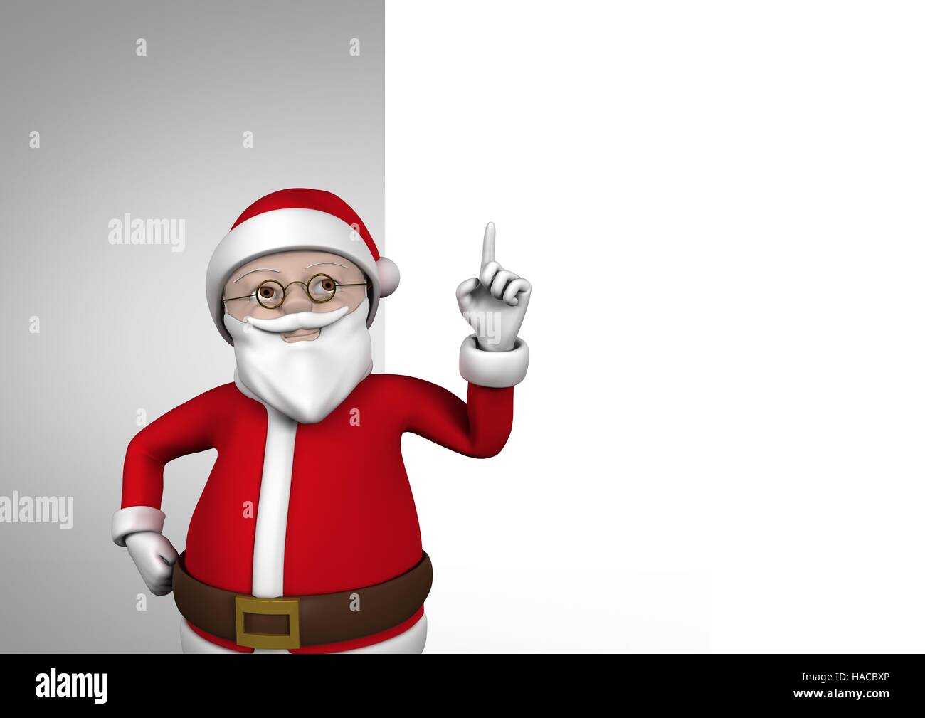 3D Santa claus figurine with hand pointing up Stock Photo - Alamy