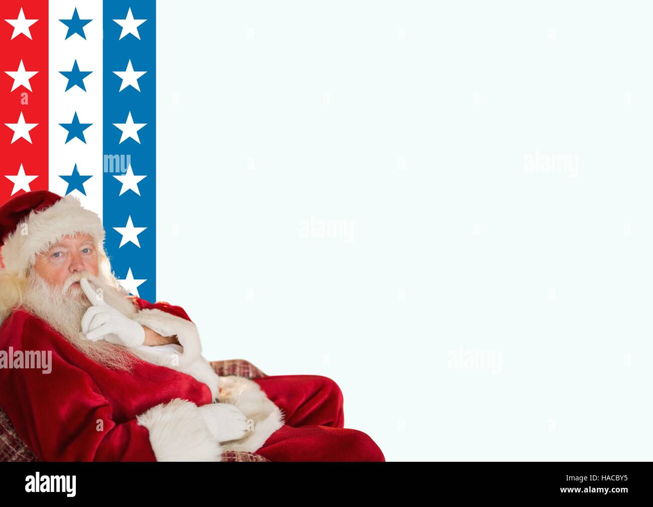 Santa claus with finger on lip Stock Photo - Alamy