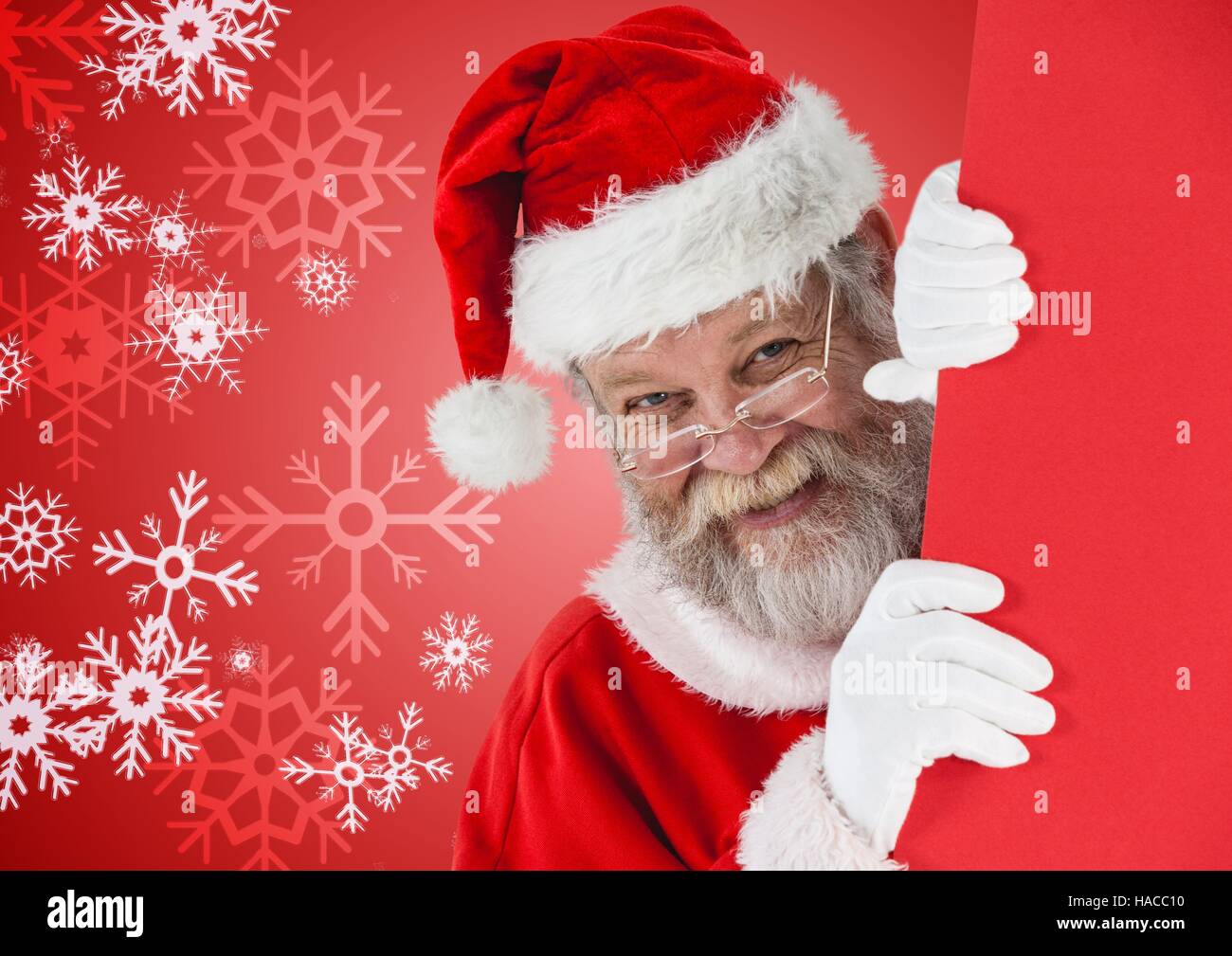 Santa claus peeking out hi-res stock photography and images - Alamy