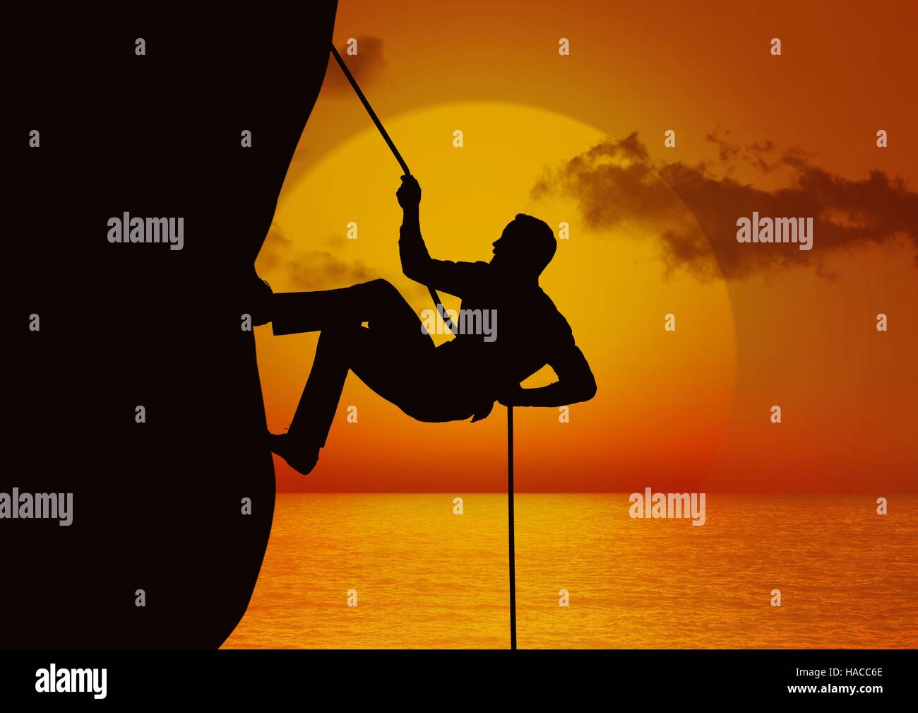 Climbing silhouette hi-res stock photography and images - Alamy