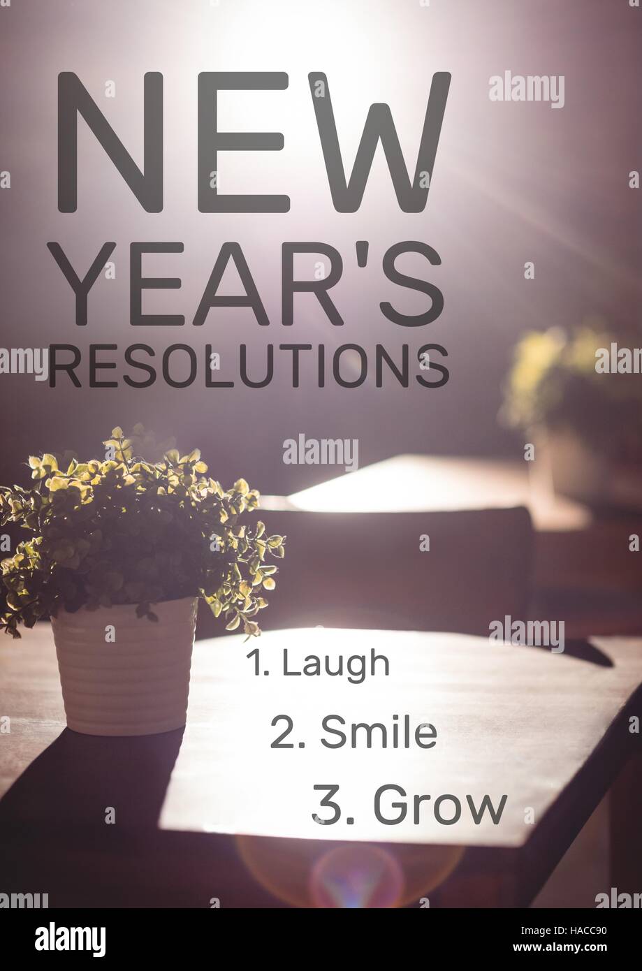 New year resolution goals against flower pot in background Stock Photo ...