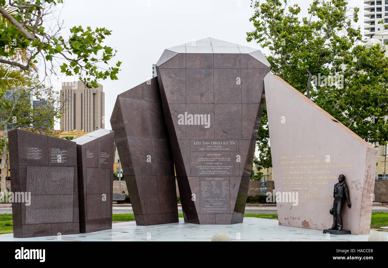Memorial for USS San Diego by USS Midway Stock Photo - Alamy