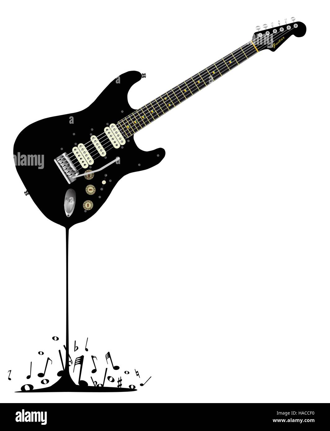 Guitar Rock Clipart Black