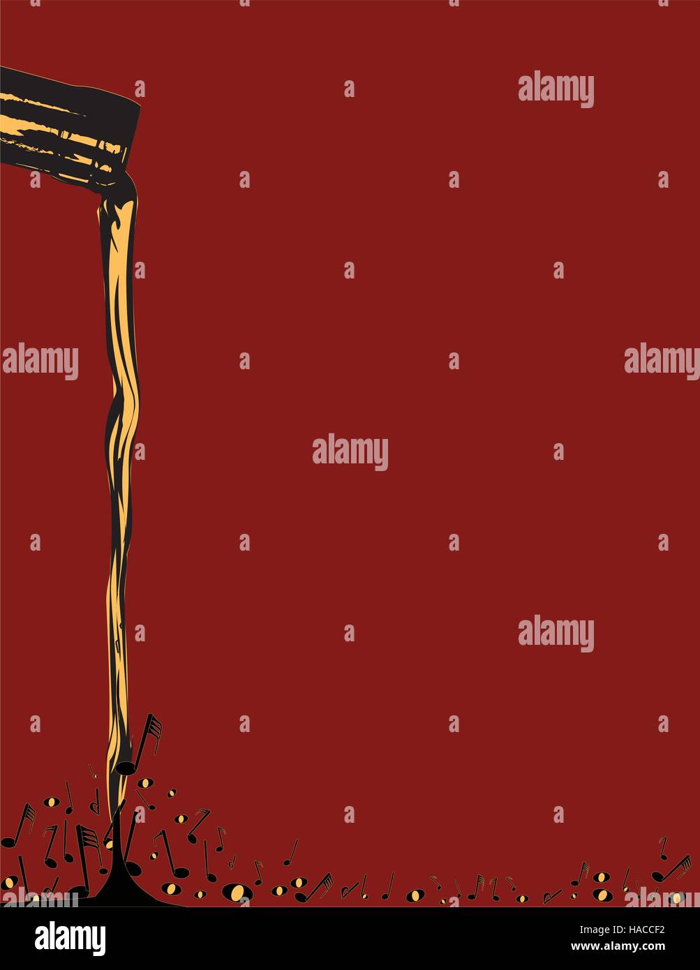 Pouring wine as musical notes over a dark red background Stock Vector ...