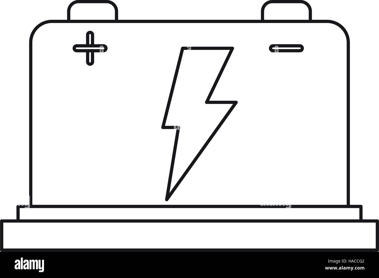 car battery high voltage mechanic pictogram Stock Vector Image & Art ...