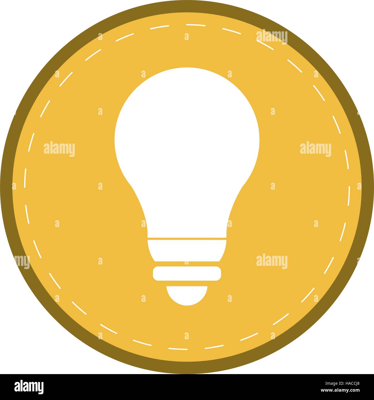 bulb light energy electricity icon yellow circle Stock Vector Image ...