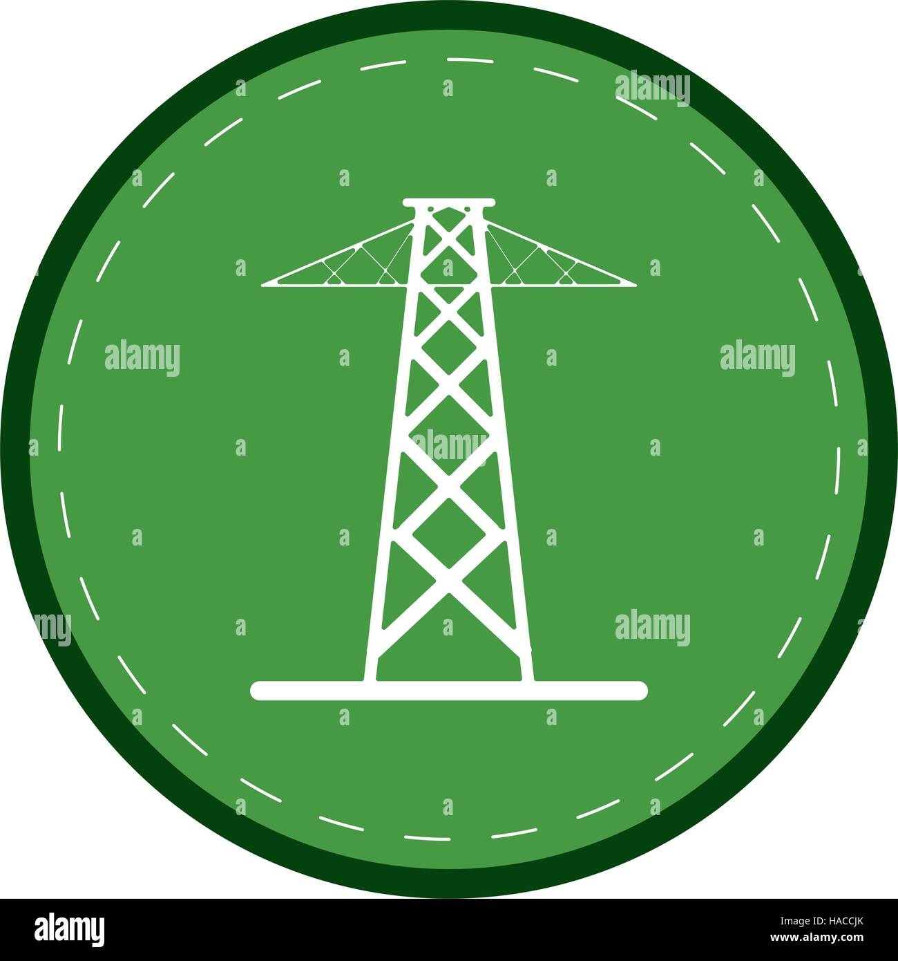 electrical tower transmission energy power green circle Stock Vector ...