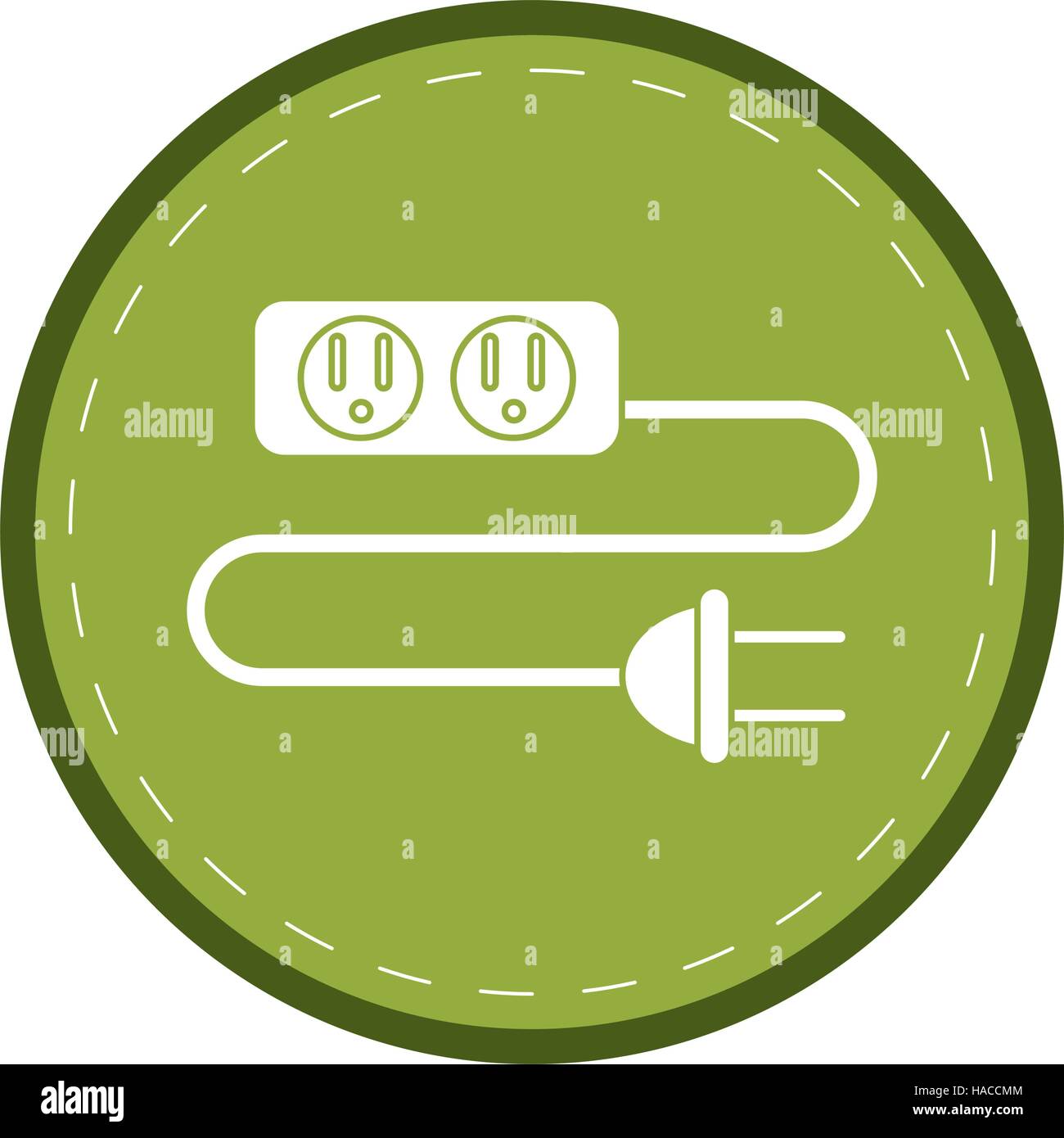 electric extension cord cable and plug green circle Stock Vector Image ...