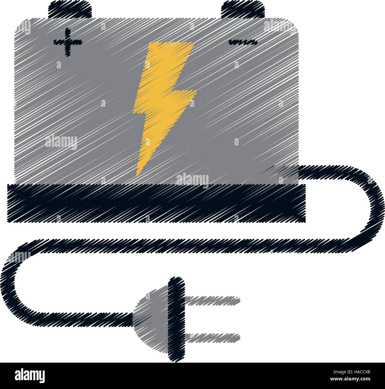 car battery high voltage mechanic cable plug ed Stock Vector Image ...