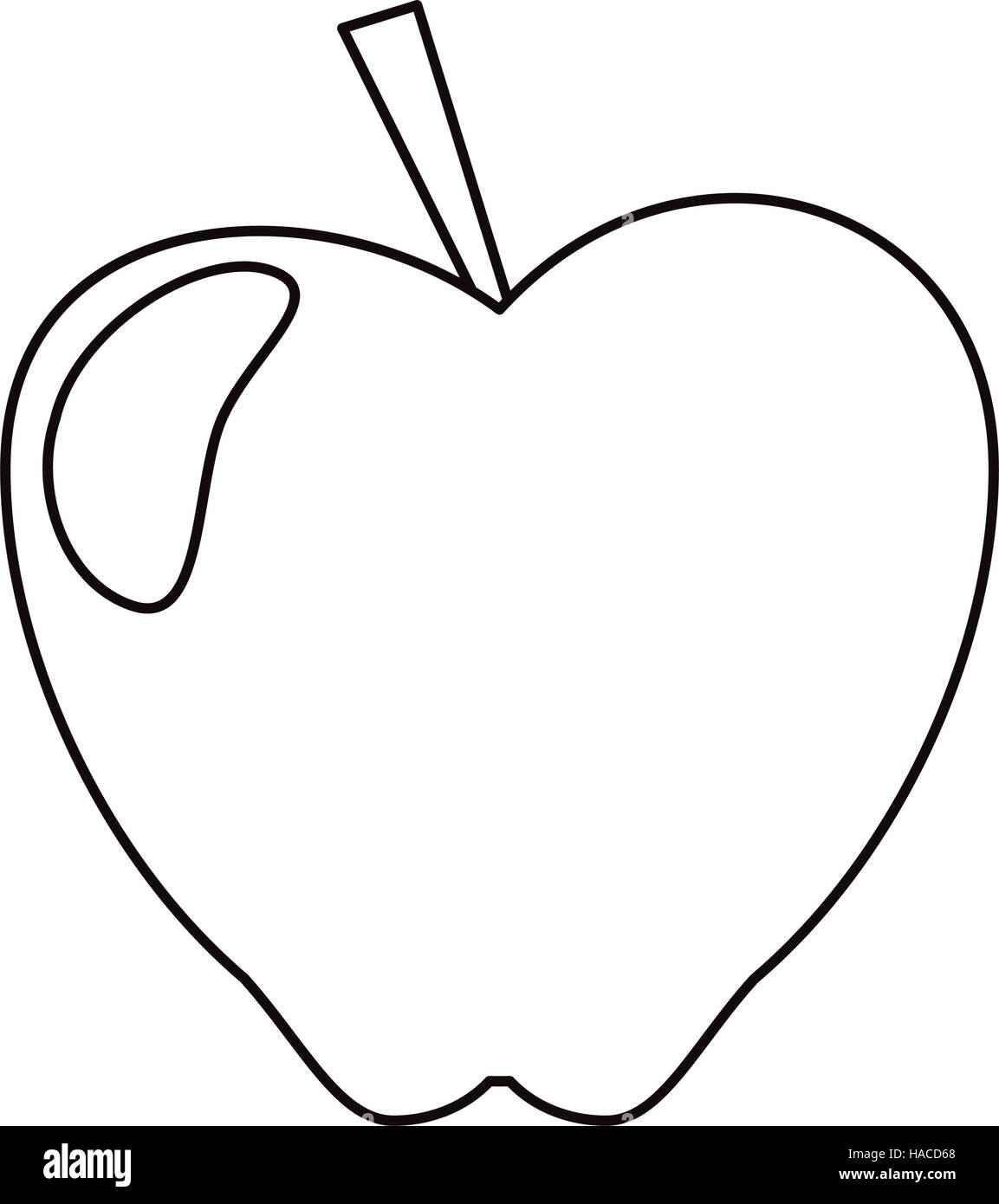apple taste fruit nature outline Stock Vector Image & Art - Alamy