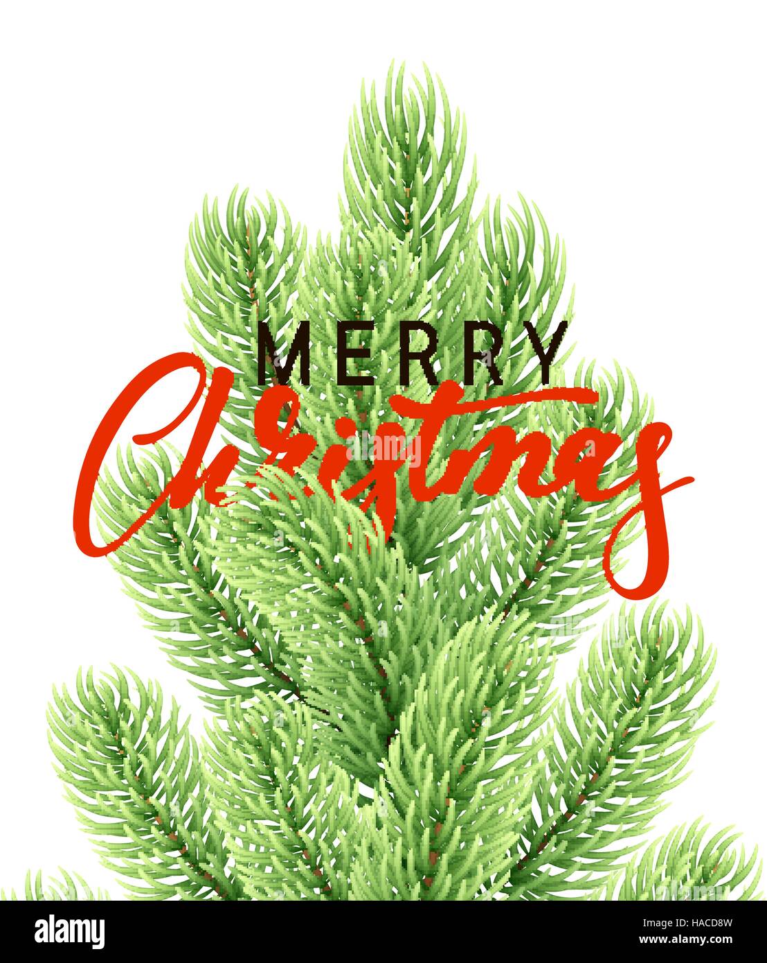 Christmas background with fir branches. Merry Christmas Greeting card ...