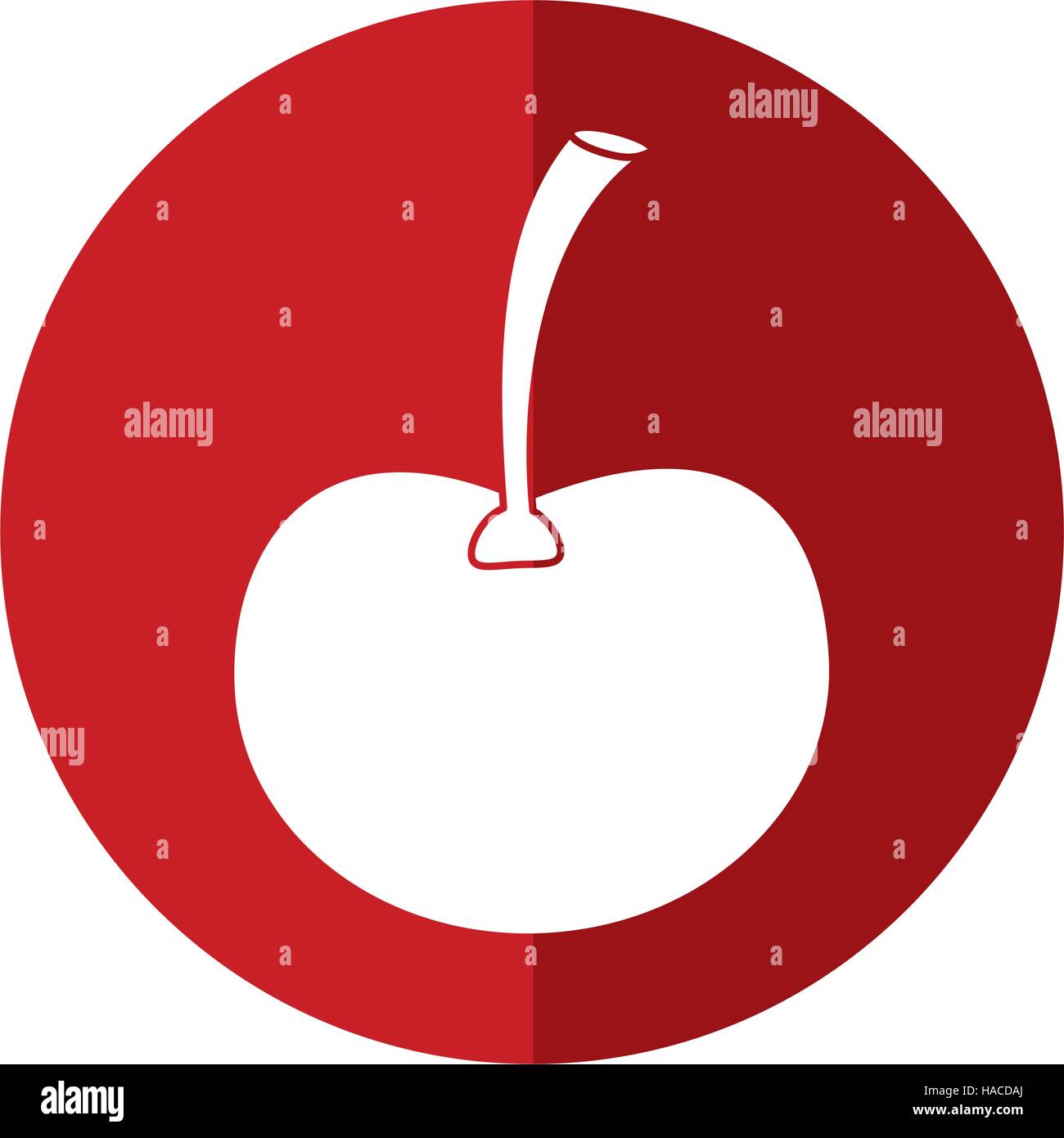 ripe cherry fruit nature design red circle shadow Stock Vector Image ...