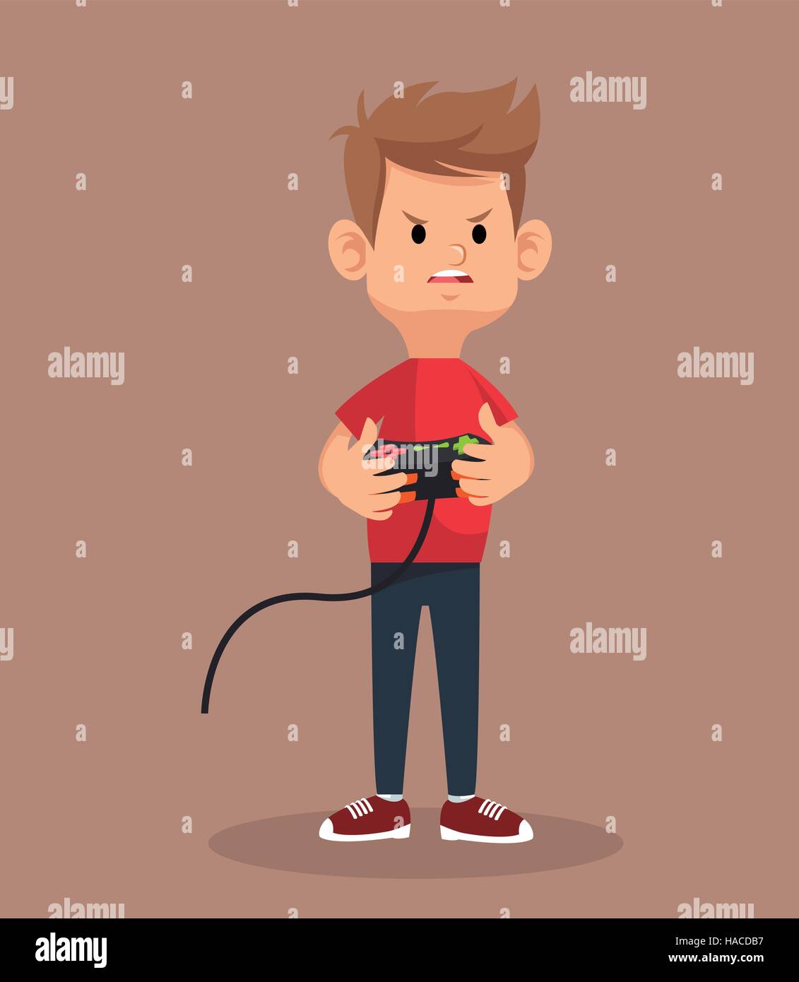 guy mad standing with game controller Stock Vector Image & Art - Alamy