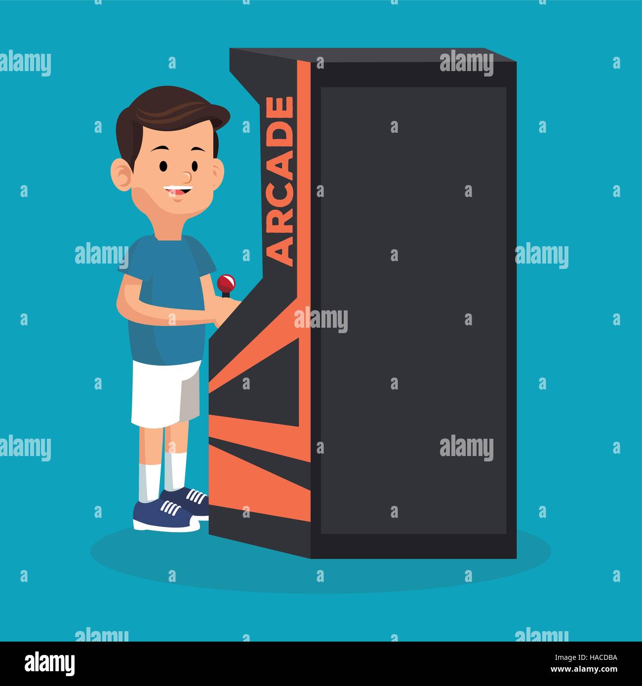 boy playing arcade video machine Stock Vector Image & Art - Alamy