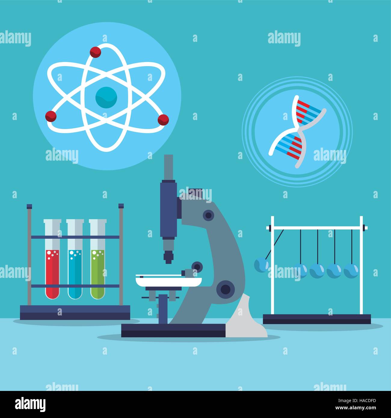 microscope atom dna test tube laboratory Stock Vector Image & Art - Alamy