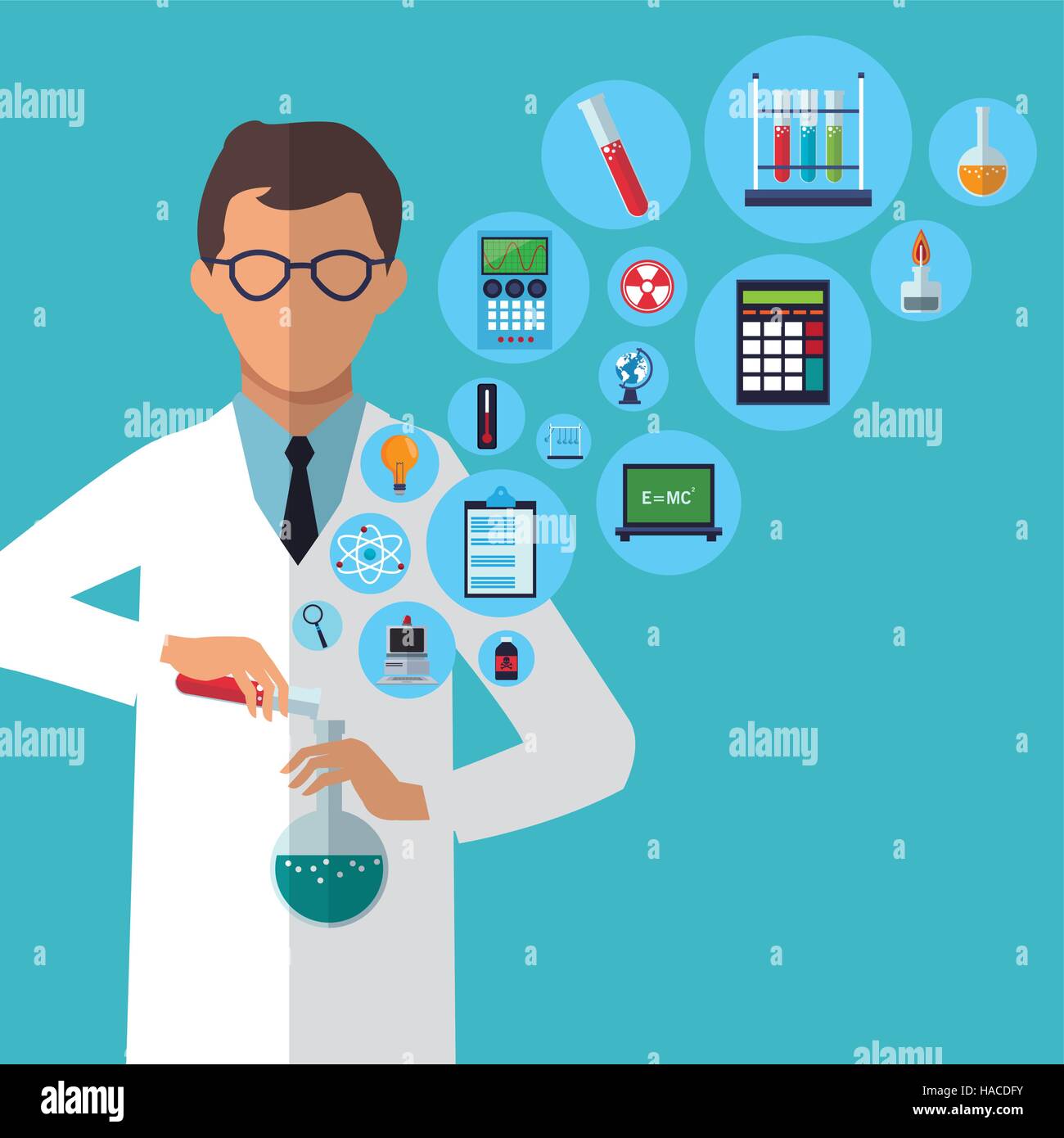 medical scientist experiment laboratory supplies Stock Vector Image ...