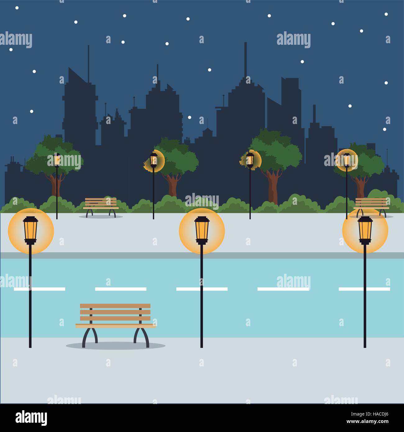 Alley at night Stock Vector Images - Alamy