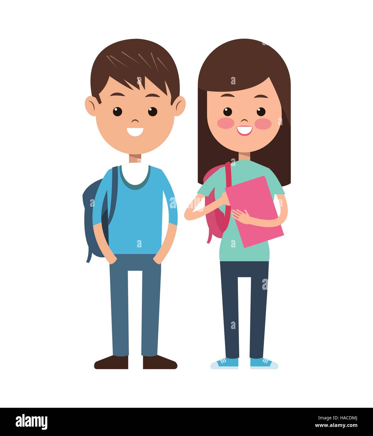 back to school pair students kids smiling Stock Vector Image & Art - Alamy