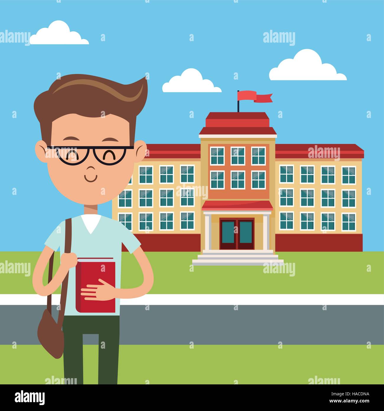 back to school student nerd and building Stock Vector Image & Art - Alamy