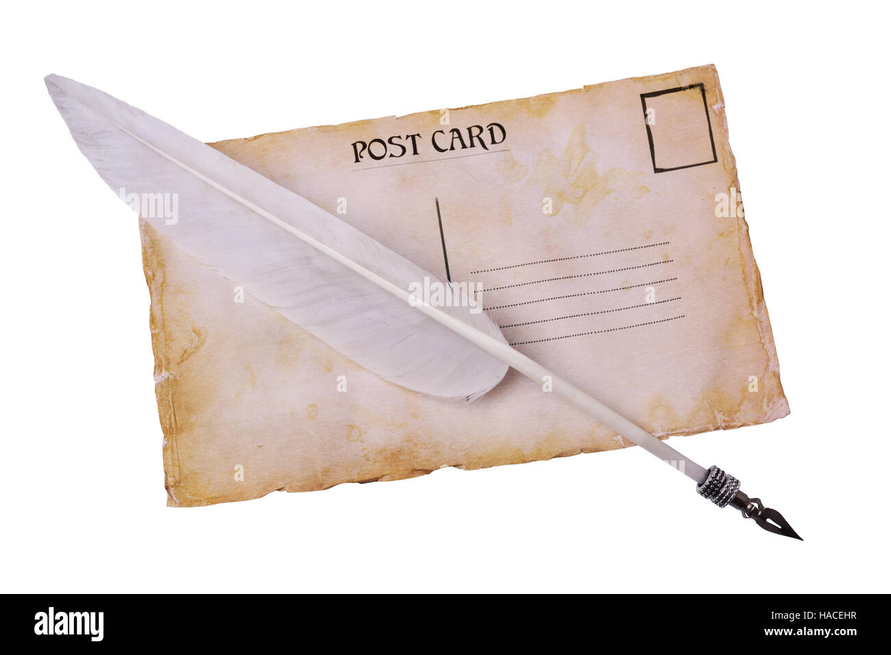 Vintage card old ink pen Cut Out Stock Images & Pictures - Alamy