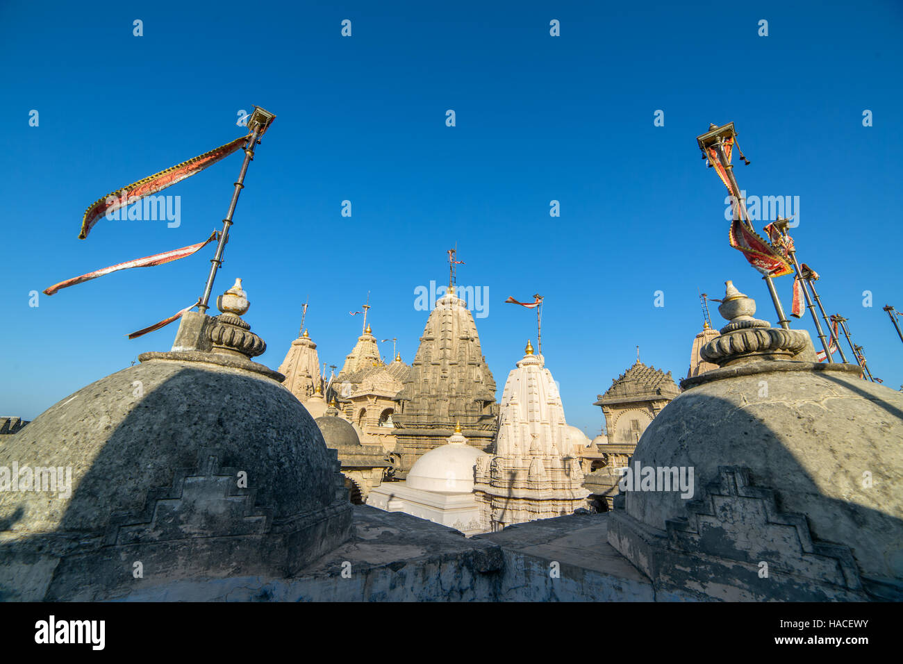 Jain temples on top of Shatrunjaya hill. Palitana (Bhavnagar district ...