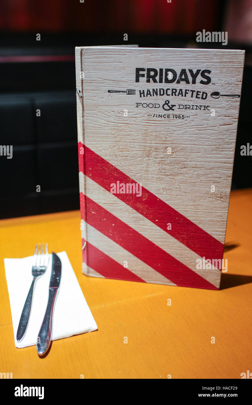 Interior of TGI Fridays restaurant and bar at Pavillion shopping mall ...