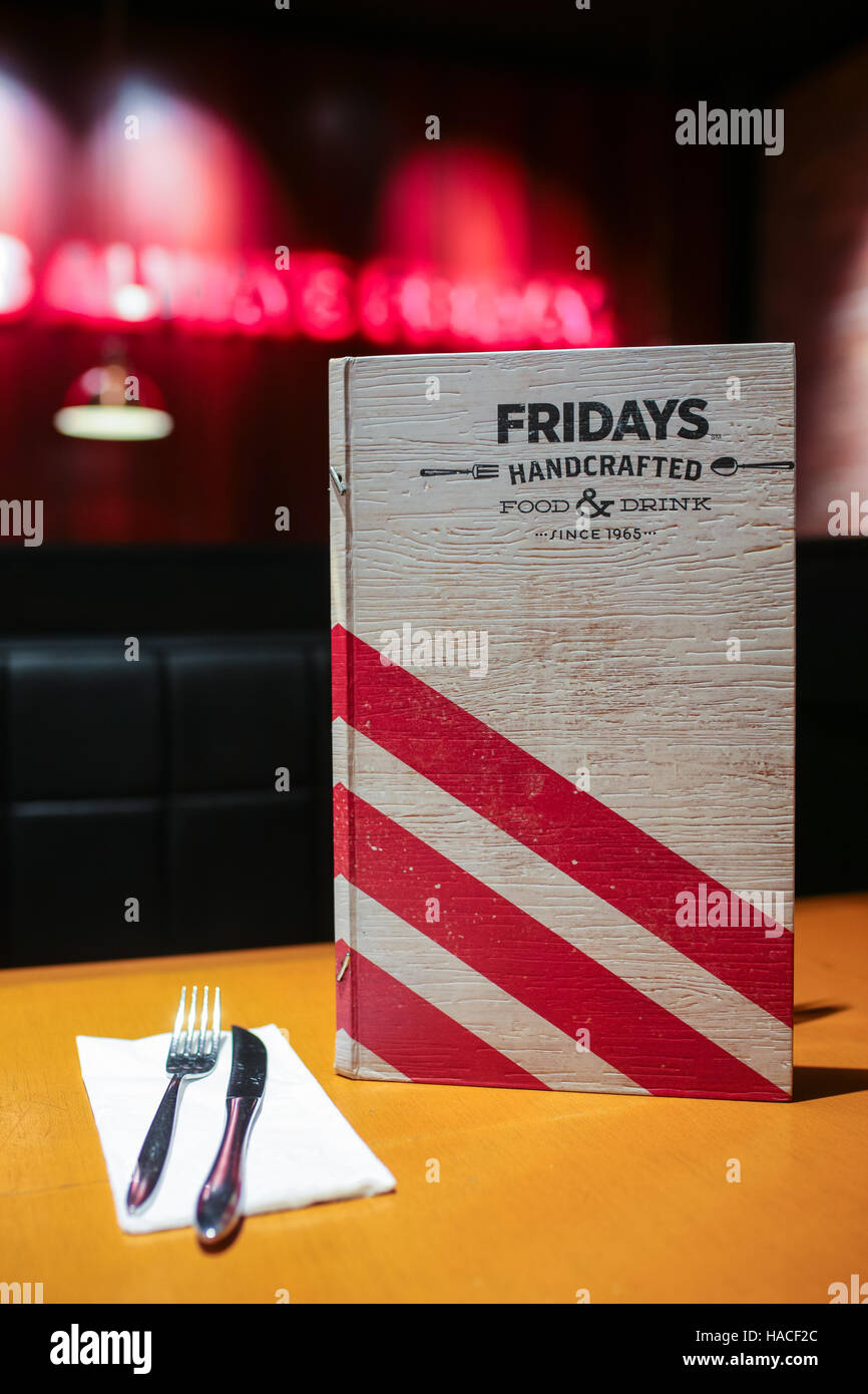 Interior of TGI Fridays restaurant and bar at Pavillion shopping mall ...