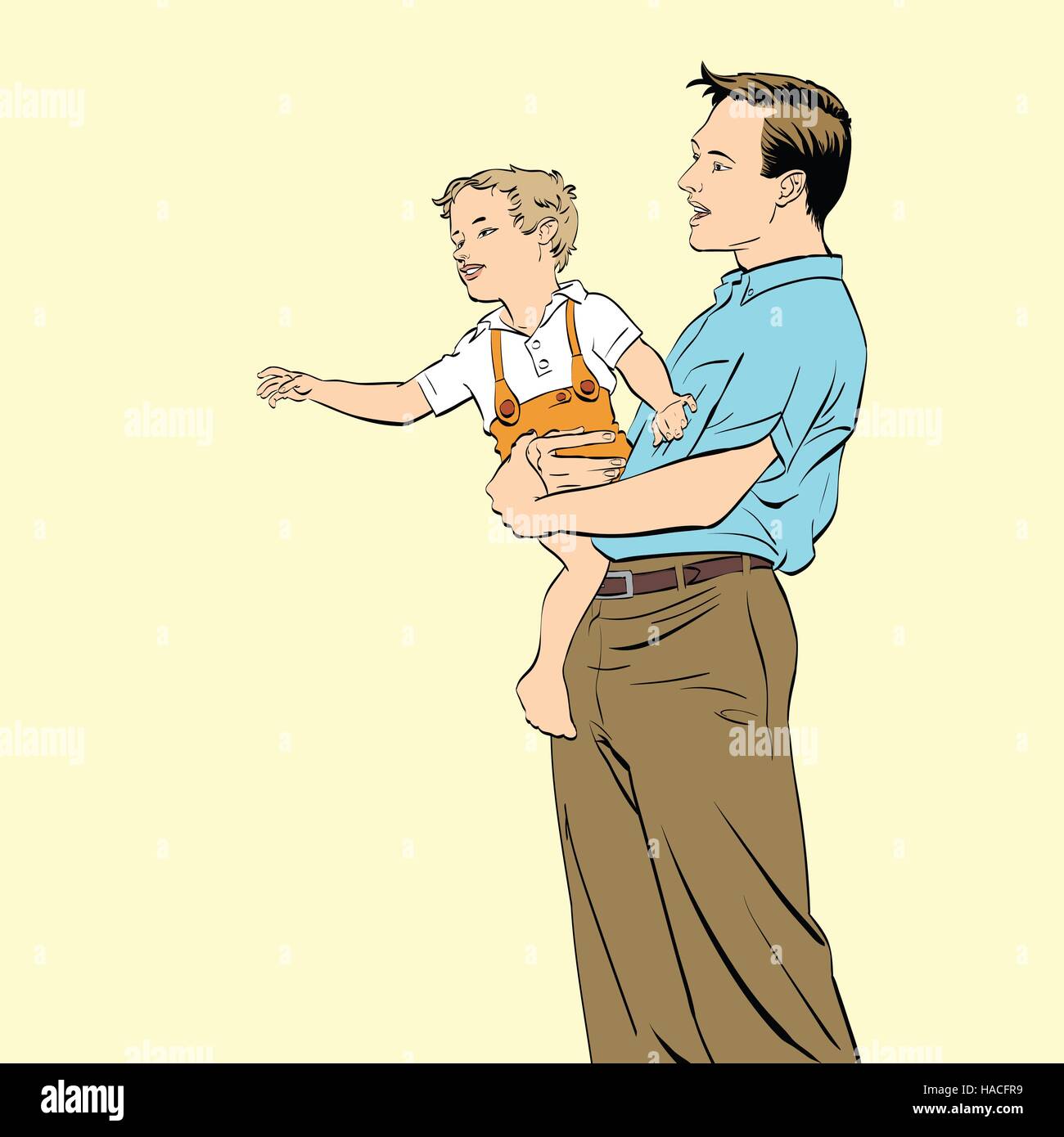 Dad and son Stock Vector Images - Alamy