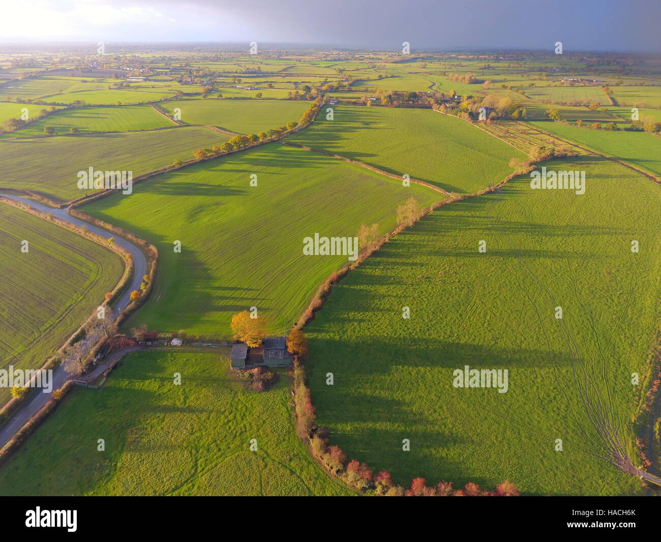 Aerial photograph of Cheshire countryside Stock Photo - Alamy
