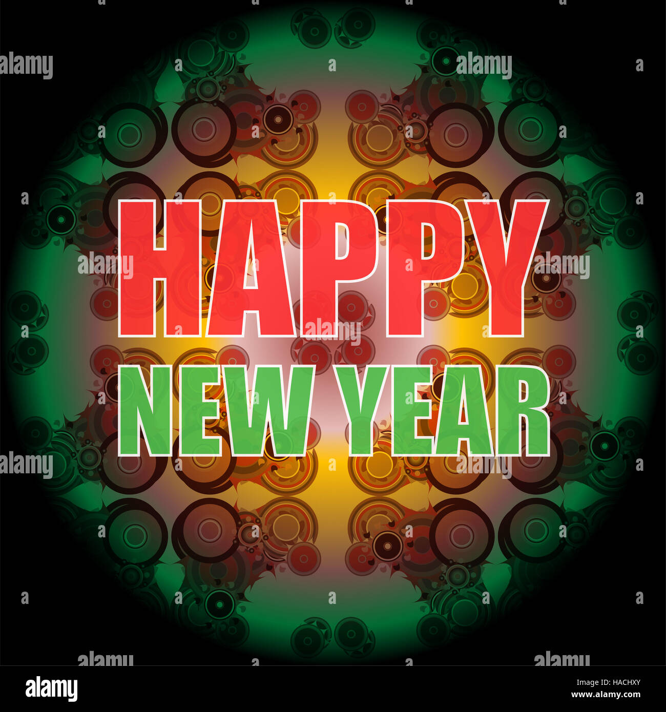 Beautiful text design of Happy New Year on abstract background Stock ...