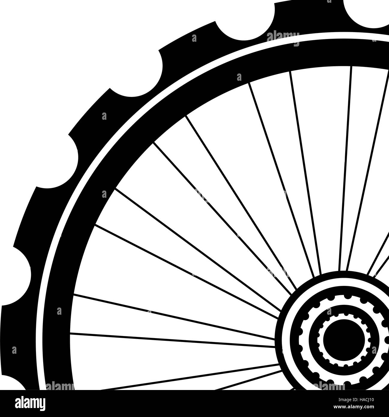 bike wheel black silhouette. bicycle wheels with tyre and spokes ...