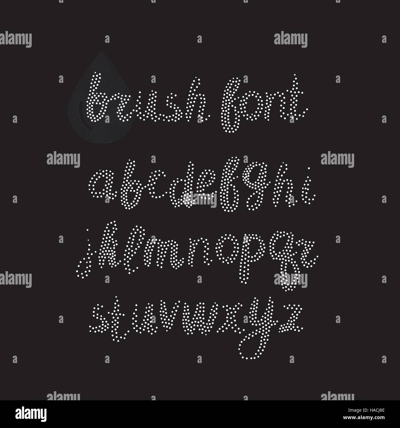 Vector handwritten brush alphabet on white background. Hand draw Stock ...