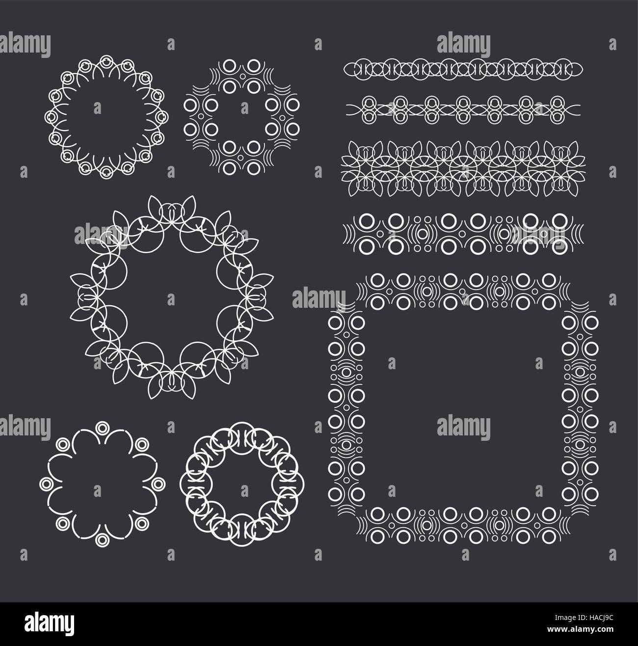 Vector geometric lines, border frames set Stock Vector Image & Art - Alamy
