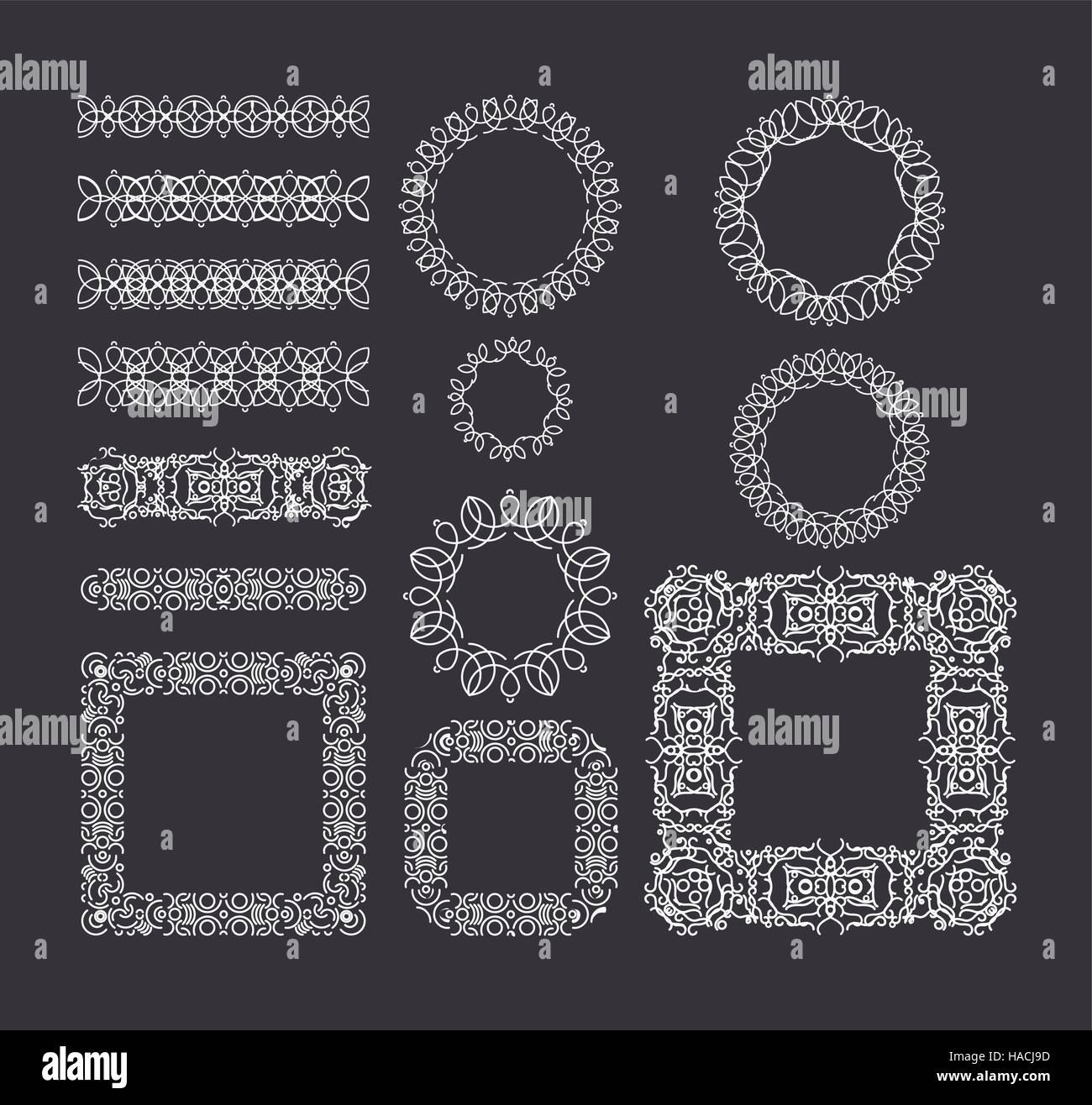 Vector geometric lines, border frames set Stock Vector Image & Art - Alamy