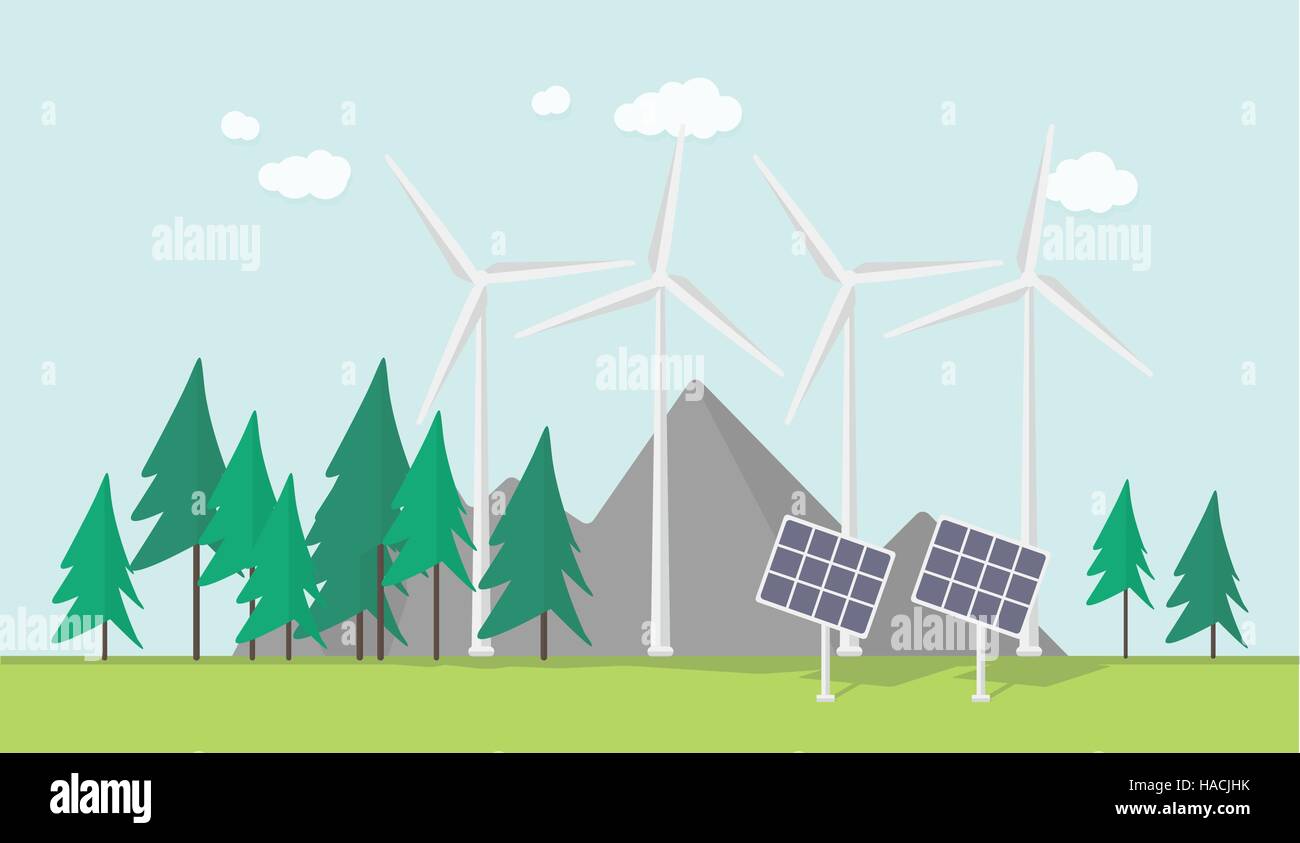 Flat eco design, rural landscape Stock Vector Image & Art - Alamy