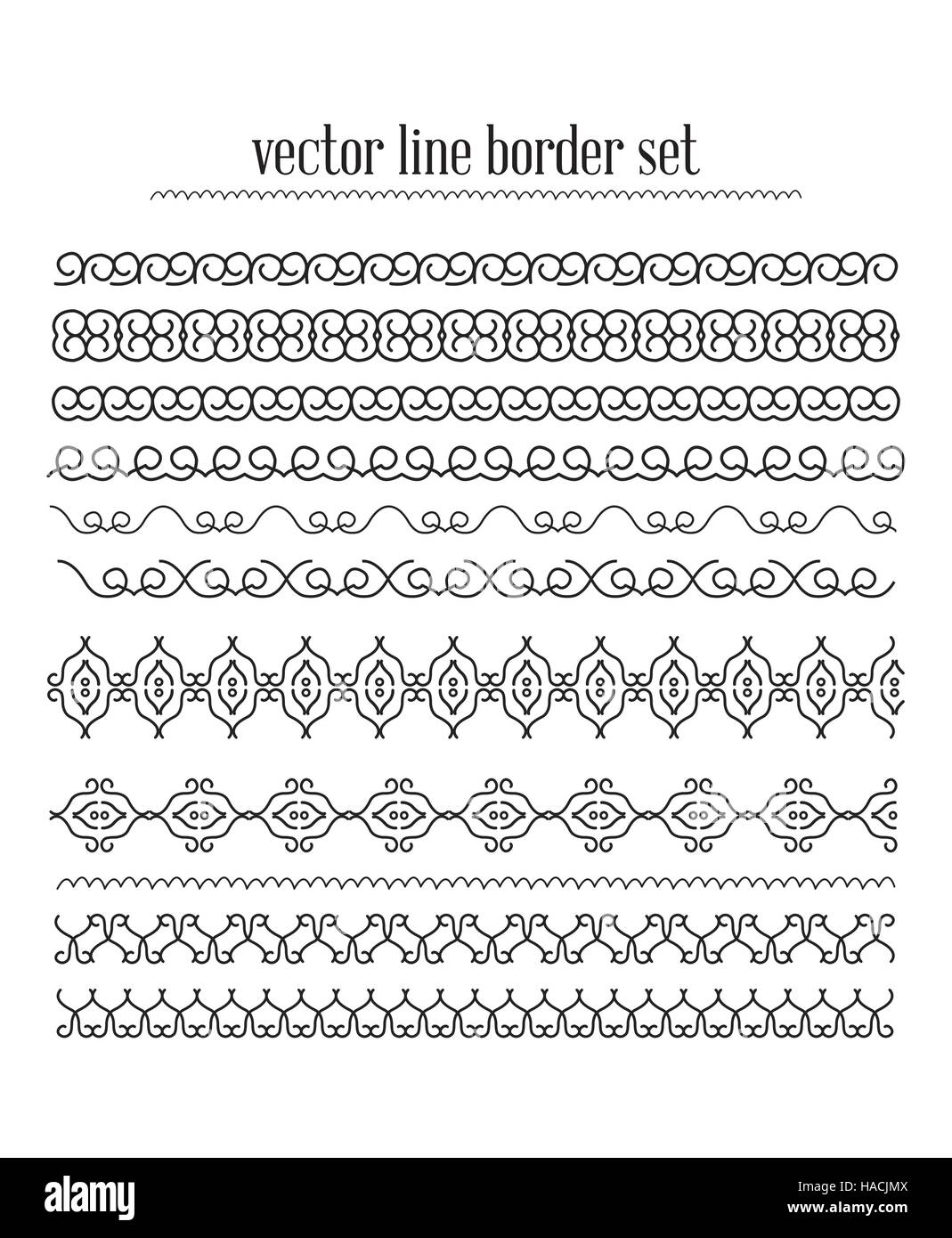 Vector lines, border divides set Stock Vector Image & Art - Alamy