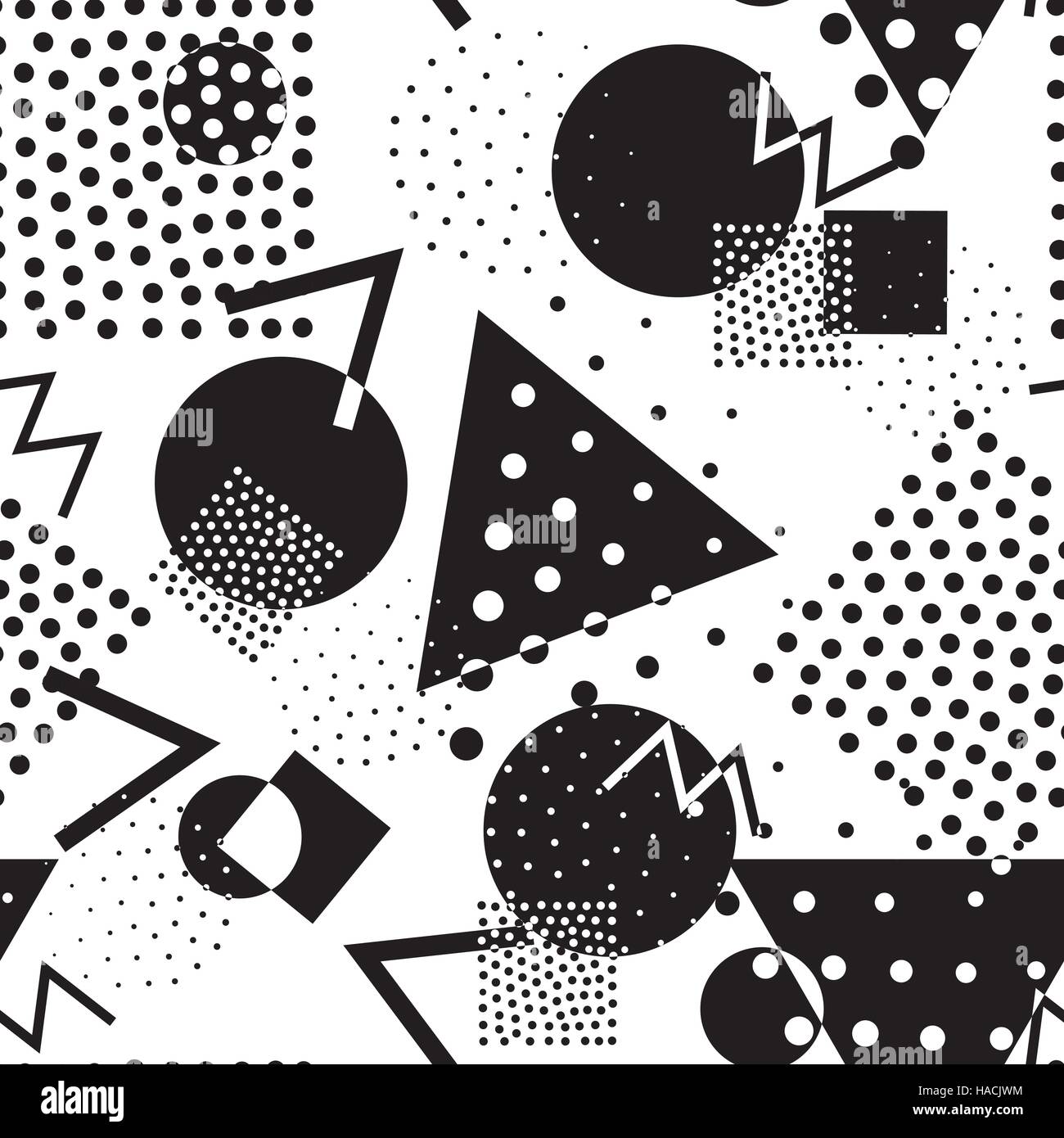 Seamless geometric pattern in retro, memphis 80s style Stock Vector ...