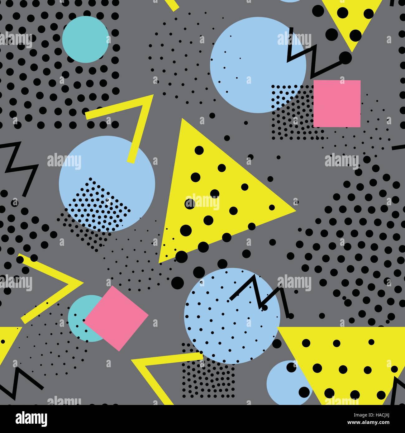 Seamless geometric pattern in retro, memphis 80s style Stock Vector ...